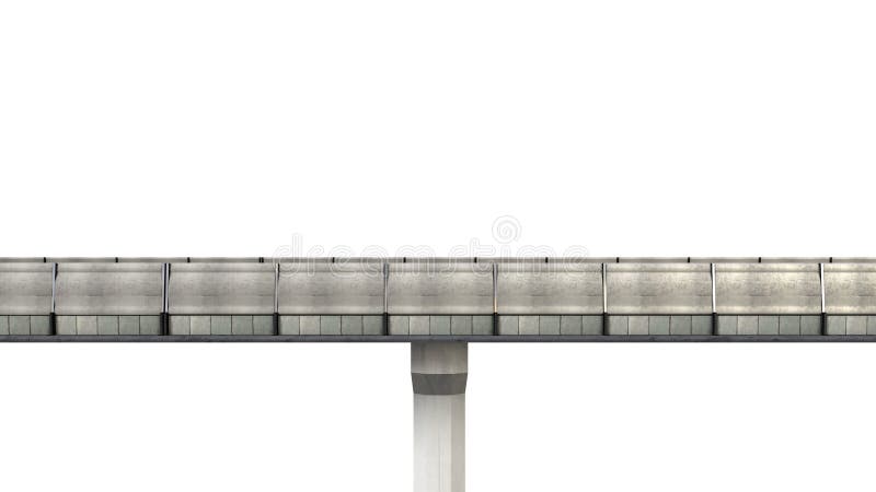 3D Render Side View of Sky Train Railway. Stock Illustration ...
