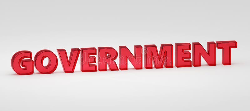 3d Render Sign Government Glass Text and Light Background. Simple ...