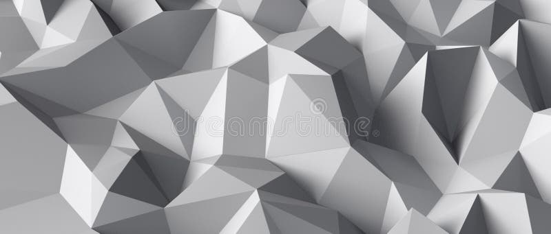 3D Render of Silver Abstract Geometric Polygonal Shapes Background ...