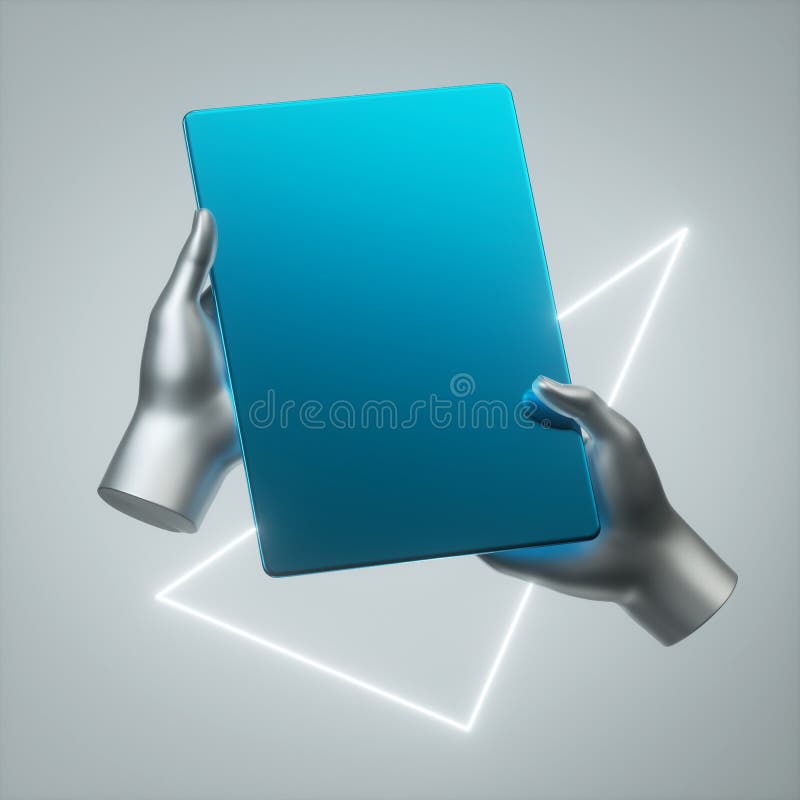 Two Hands with Metallic Gun, 3d Illustration Stock Illustration ...