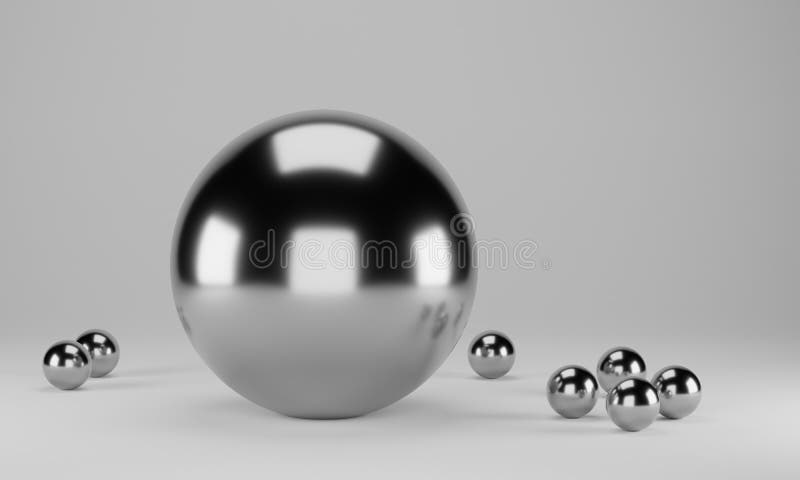 Silver Sphere on White Background Stock Illustration - Illustration of ...