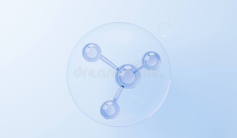 3d Render of Simple Chemical Bond in Side Cell or Molecules. the ...