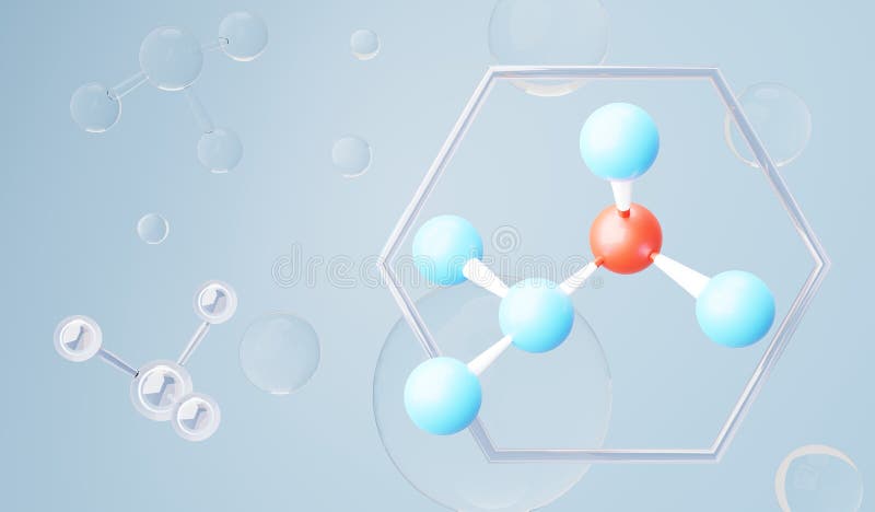 3d Render of Simple Chemical Bond in Side Cell or Molecules. the ...