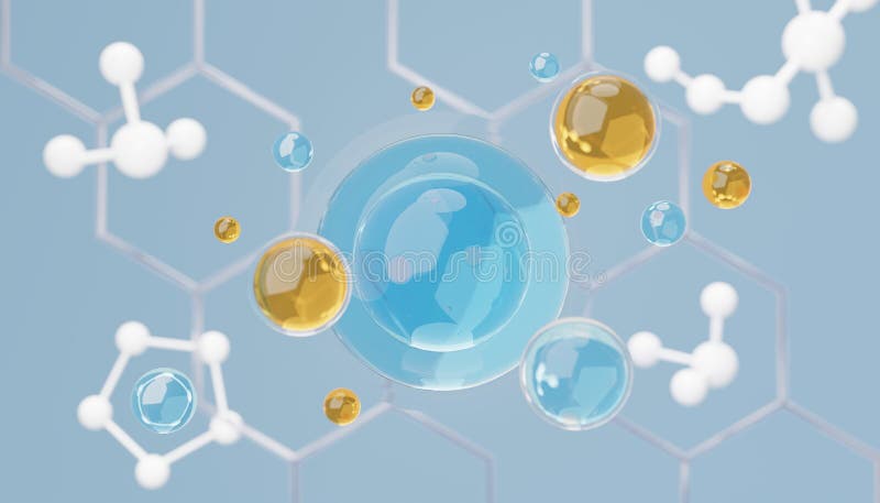 3d Render of Simple Chemical Bond in Side Cell or Molecules. the ...