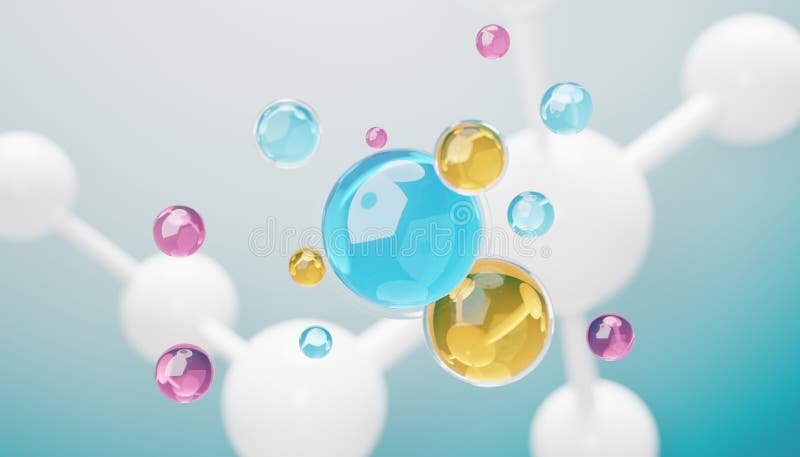3d Render of Simple Chemical Bond in Side Cell or Molecules. the ...