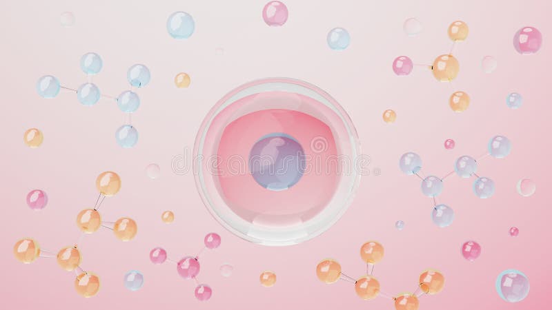 3d Render of Simple Chemical Bond in Side Cell or Molecules. the ...