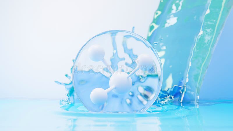 3d Render of Simple Chemical Bond in Side Cell or Molecules. the ...