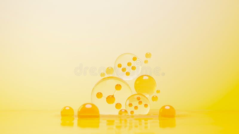 3d Render of Simple Chemical Bond in Side Cell or Molecules. the ...