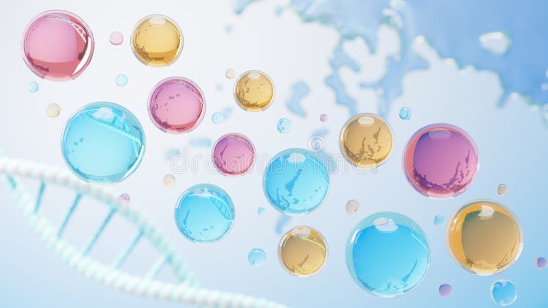 3d Render of Simple Chemical Bond in Side Cell or Molecules. the ...