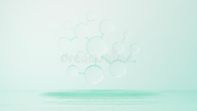 3d Render of Simple Chemical Bond in Side Cell or Molecules. the ...