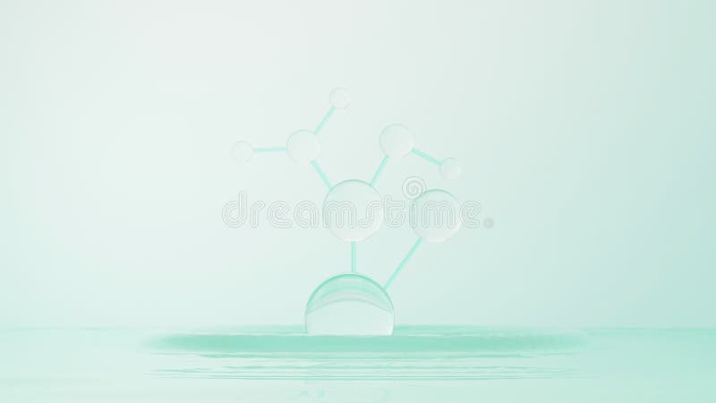 3d Render of Simple Chemical Bond in Side Cell or Molecules. the ...