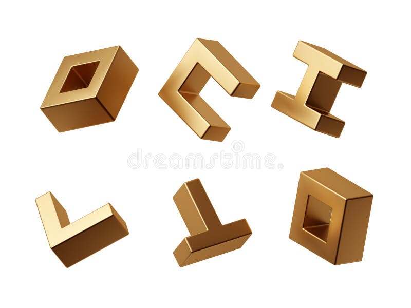 3d Render, Simple Geometric Cubic Shapes, Primitives and Abstract ...