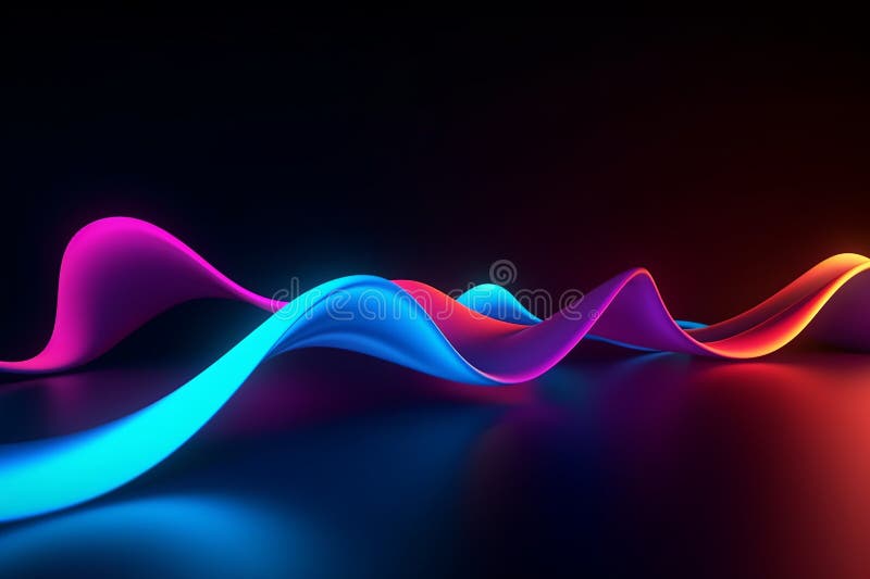 Simple Neon Background Abstract Wallpaper 3d Render Stock Illustration ...