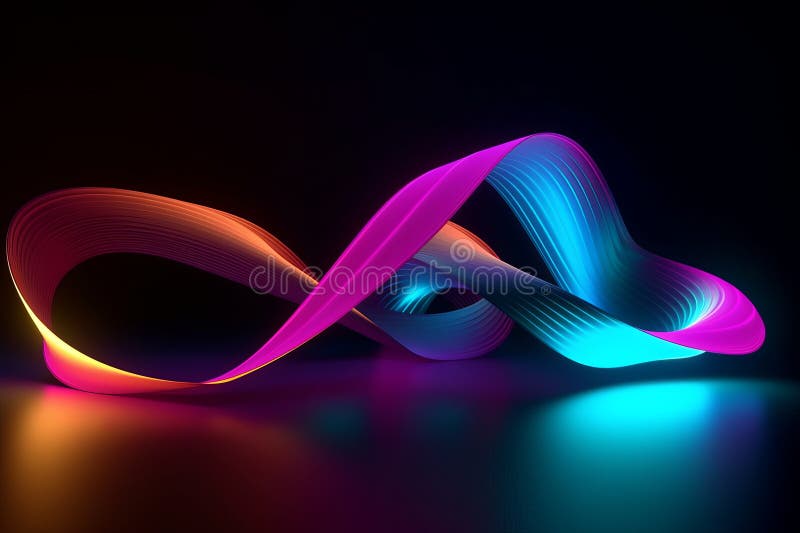 Simple Neon Background Abstract Wallpaper 3d Render Stock Illustration ...