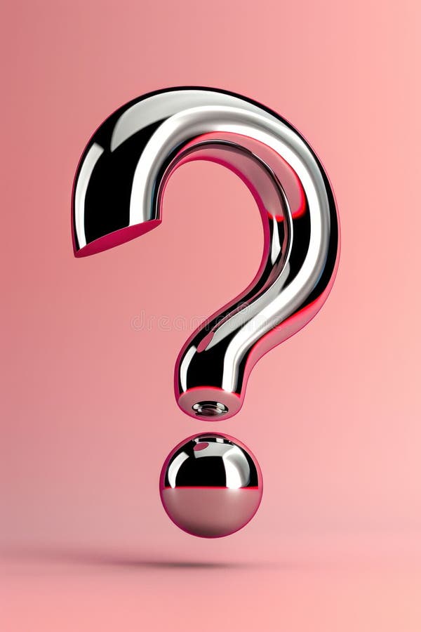 3D Render of Simple Question Mark on Solid Colorful Background ...