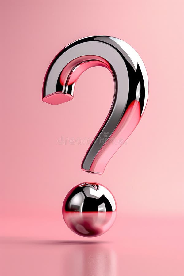 3D Render of Simple Question Mark on Solid Colorful Background ...