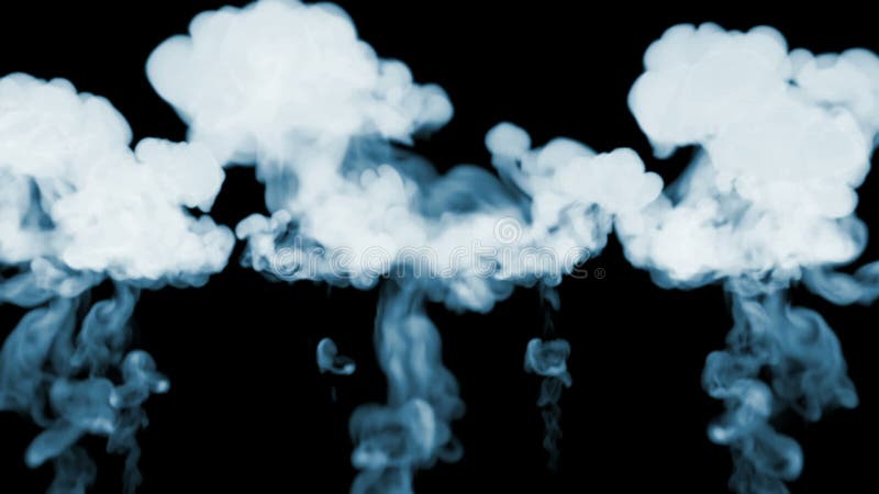 3d Render of Simulation of Smoke on Black Background. Isolated on Black ...