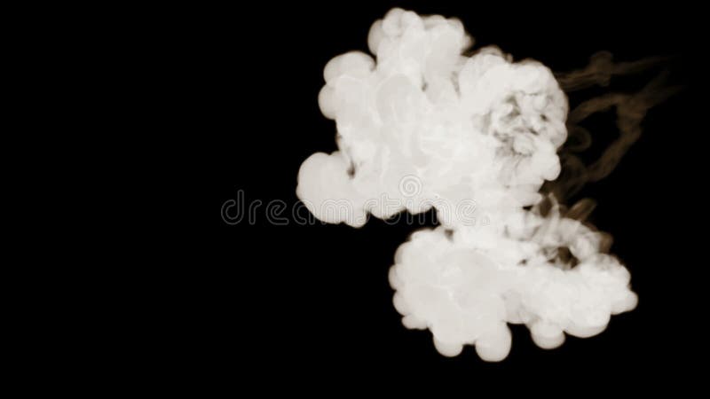 3d Render of Simulation of Smoke on Black Background. Isolated on Black ...