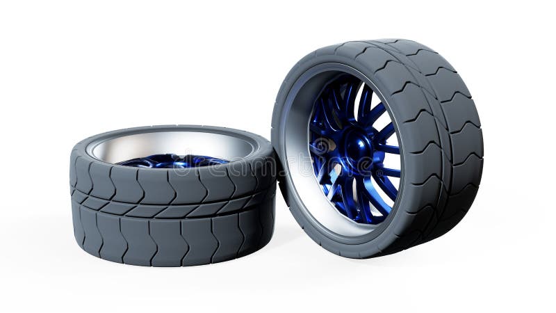 3d Render of a Single Car Tire on a White Background Stock Illustration ...