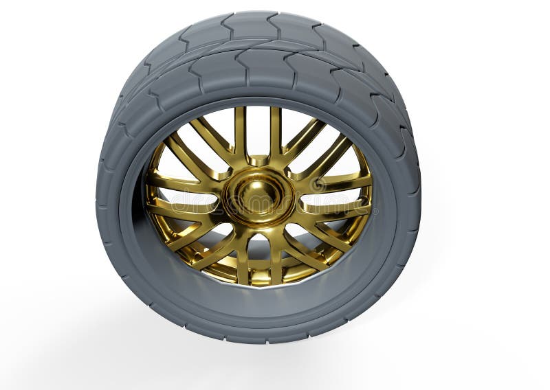3d Render of a Single Car Tire on a White Background Stock Illustration ...