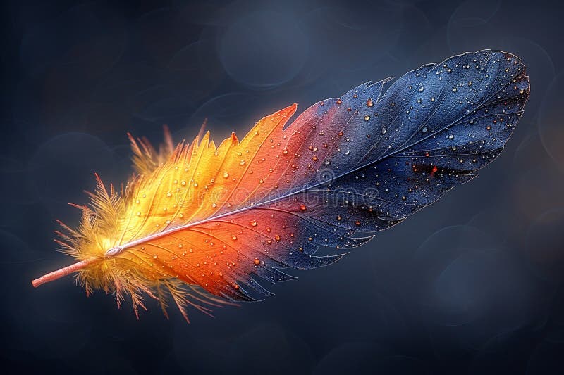 3D Render of a Single Feather, Floating in the Air, Side View, Isolated ...