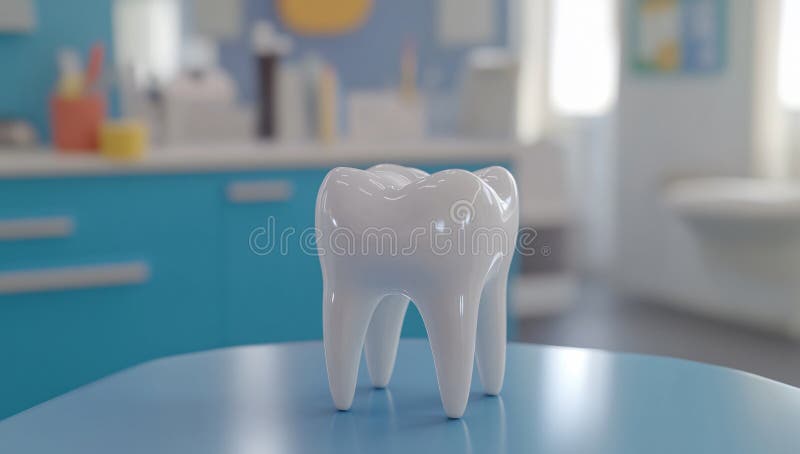 3D Render of a Single White Tooth in Modern Dental High Quality Image ...