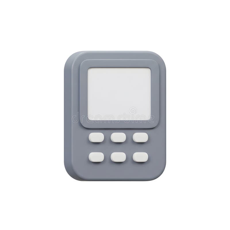 3D Render of a Sleek Gray Handheld Device with a Screen and Buttons: a ...