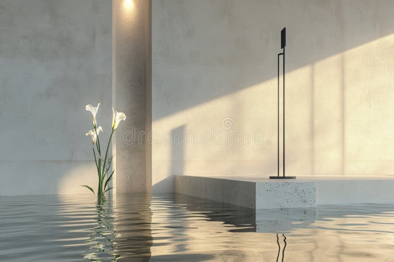 A 3D Render of a Sleek, Modern Podium with Clean Lines and a Polished ...