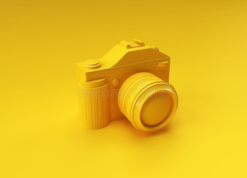 3D Render SLR Camera on a Color Illustration Stock Illustration ...
