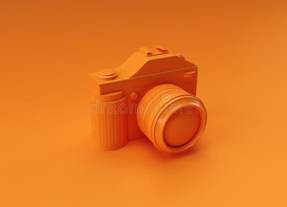 3D Render SLR Camera on a Color Illustration Stock Illustration ...