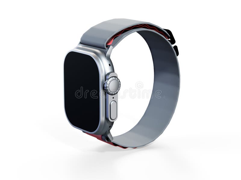 3D Render of Smart Watch with Digital Display Isolated White Stock ...