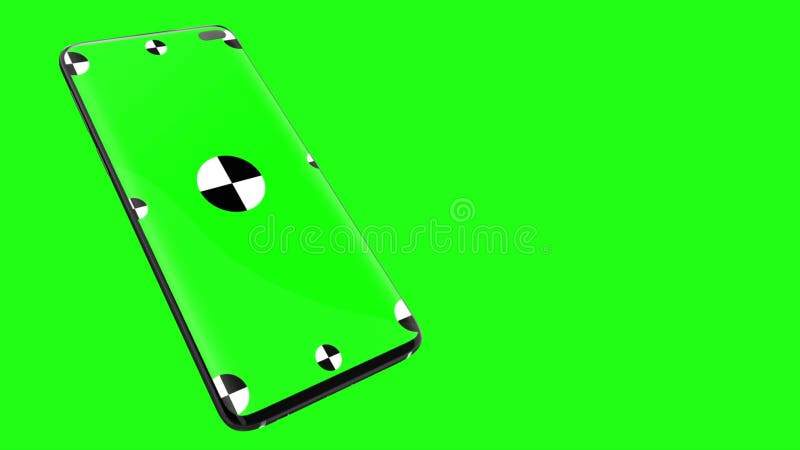 3d Render of Smartphone with Green Screen and Marks for Tracking ...