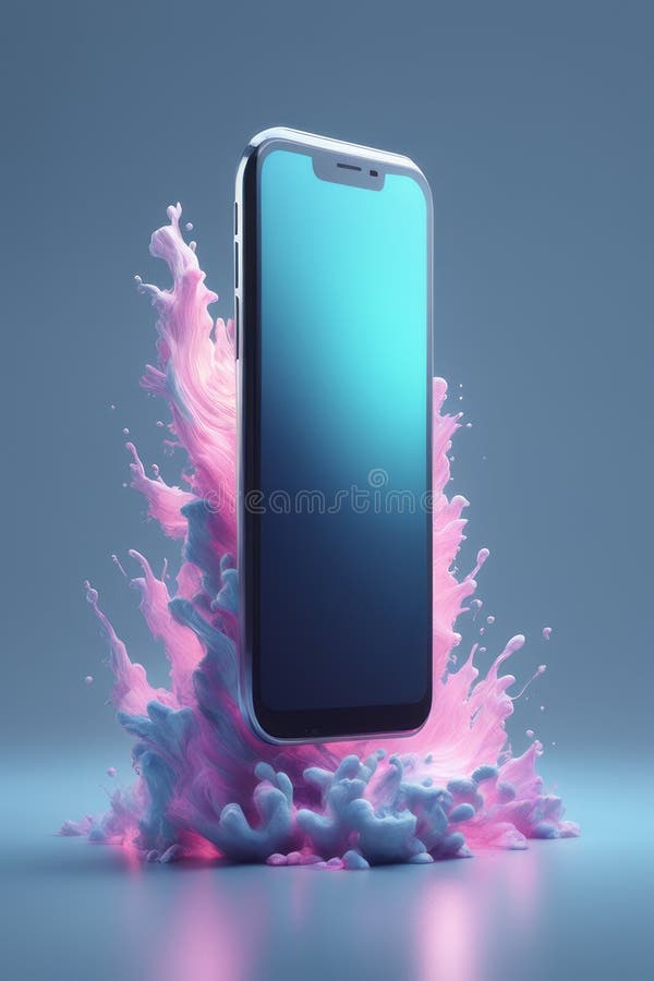 3d Render of Smartphone with Pink Screen 3d Render of Smartphone with ...
