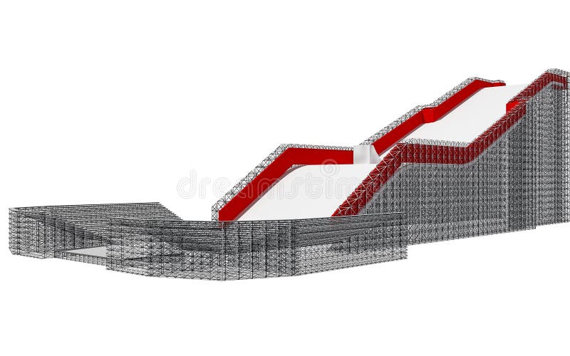 3d Illustration of a Snowboard and Freestyle Ramp Stock Illustration ...