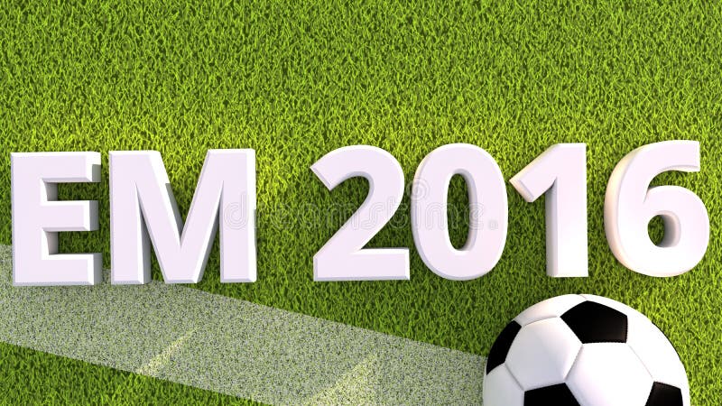 3d Render of a Soccer Ball on Grass Em 2016 Stock Illustration ...