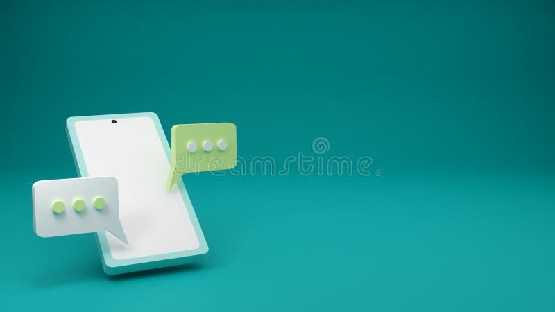 3d Render Social Media Chat on Smart Phone, Online Conversation 3d ...