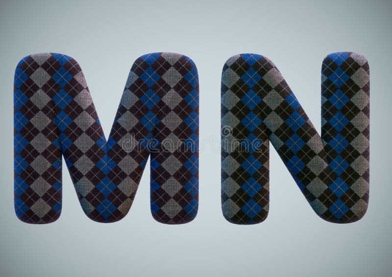 3D Render of Sock Alphabet Numbers and Letters Stock Illustration ...