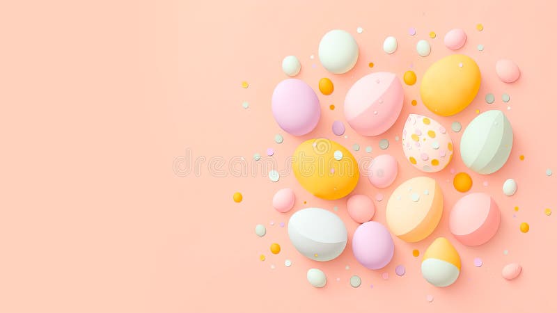 Soft Color Easter Eggs Decorative Pastel Pink and Background and Copy ...