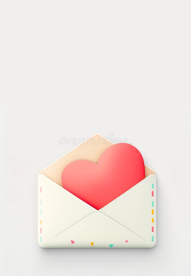 3D Render of Soft Color Paper Heart Inside Stock Illustration ...