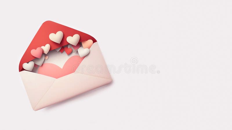 3D Render of Soft Color Paper Heart Inside Stock Illustration ...
