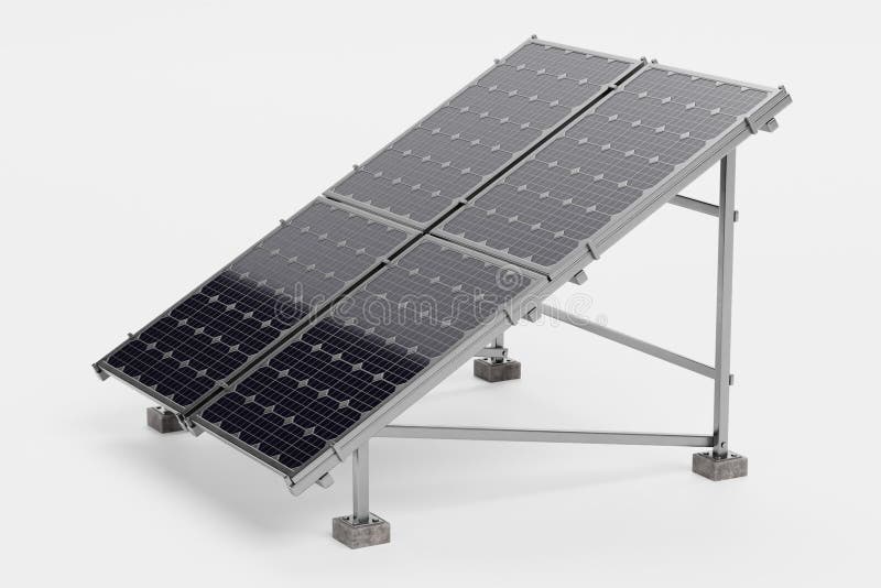 3D Render of Solar Panel stock illustration. Illustration of unit ...