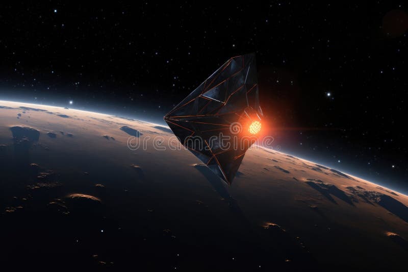 3d Render of Solar Sail Satellite Orbiting a Distant Planet Stock ...