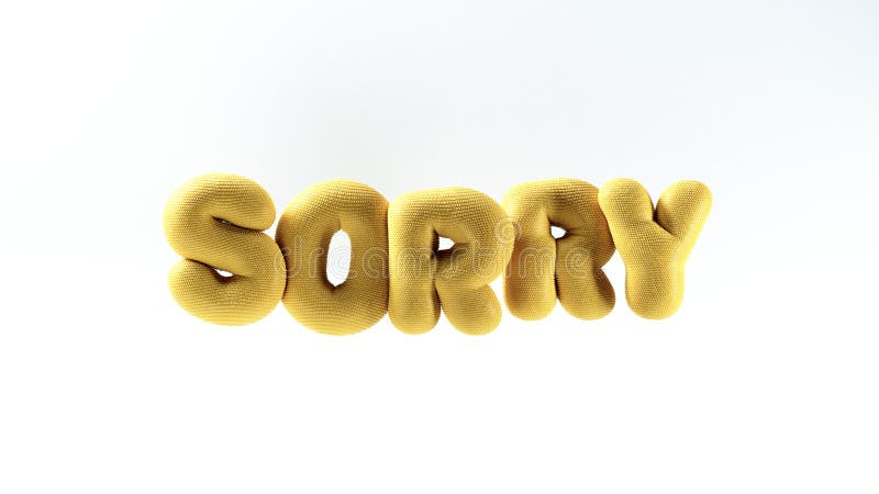 3D Render of SORRY Text in the Form of Inflated Balloons Hanging in the ...