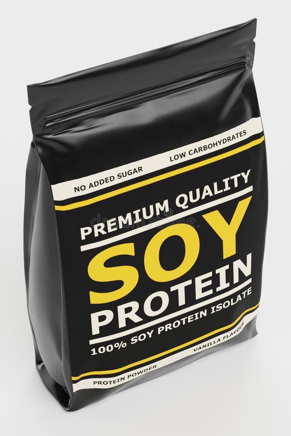 3D Render of Soy Protein stock illustration. Illustration of pack ...