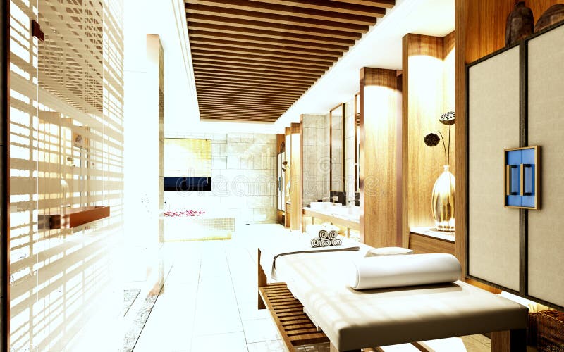 3d render of spa room stock illustration. Illustration of entrence ...