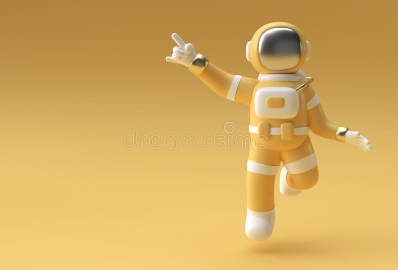 3d Render Spaceman Astronaut Hand Pointing Finger Gesture 3d ...