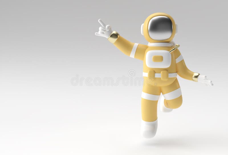 3d Render Spaceman Astronaut Hand Pointing Finger Gesture 3d ...