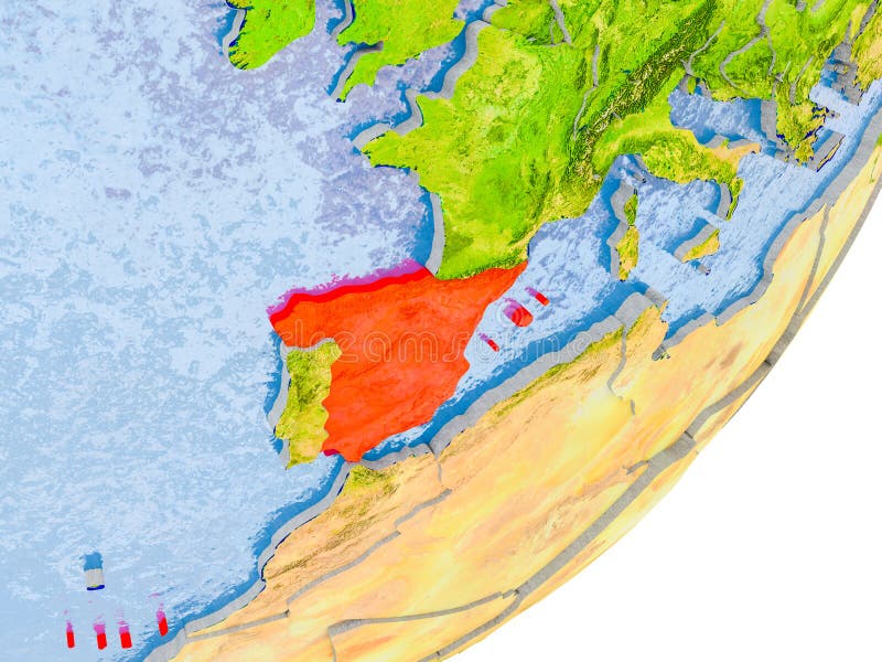 Map of Spain on Earth stock illustration. Illustration of spanish ...