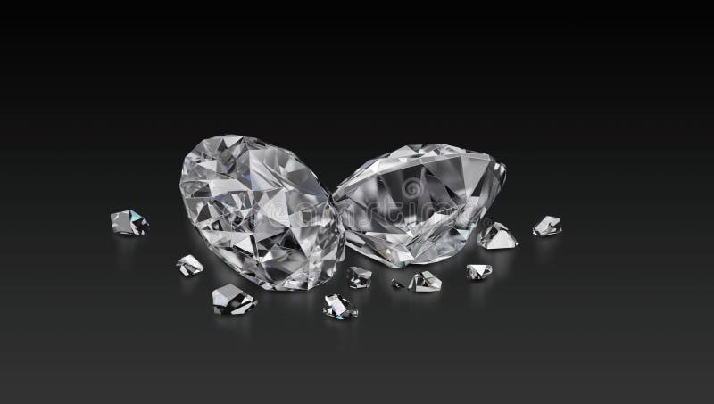 3d Render, Sparkling Diamond Broken Stock Illustration - Illustration ...