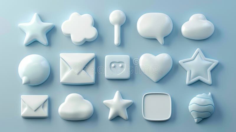 3D Render of Speech Bubbles Isolated on White Background. White Chat ...